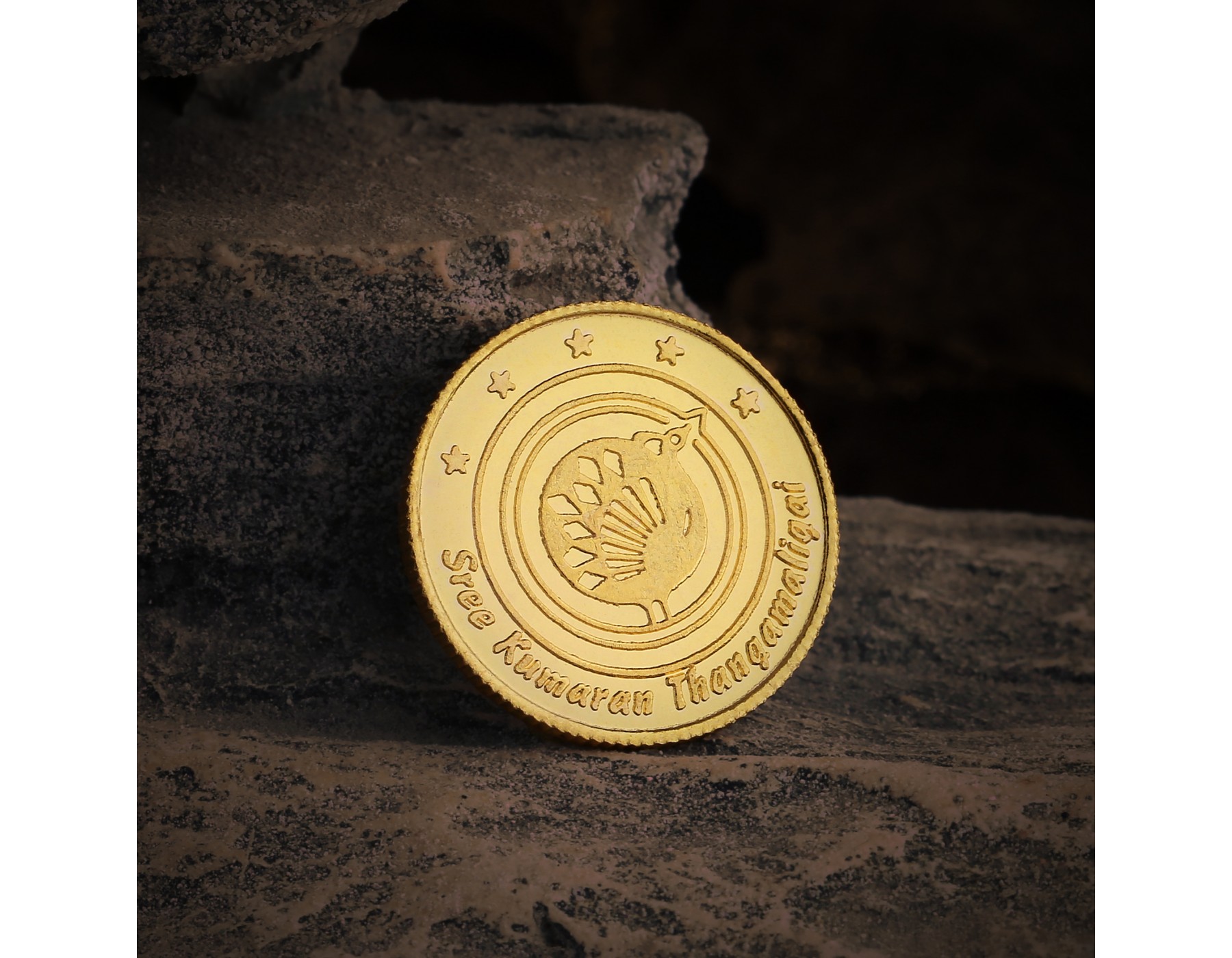 Sree Kumaran | 22KT 8 GRM Peacock Design Gold Coin -916