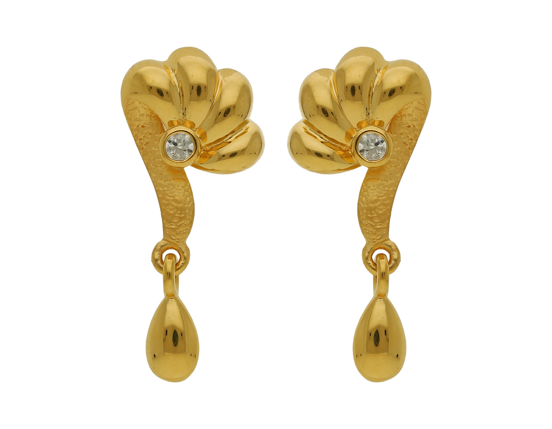 Sree Kumaran | Stylish Gold Drop Stud With Stone