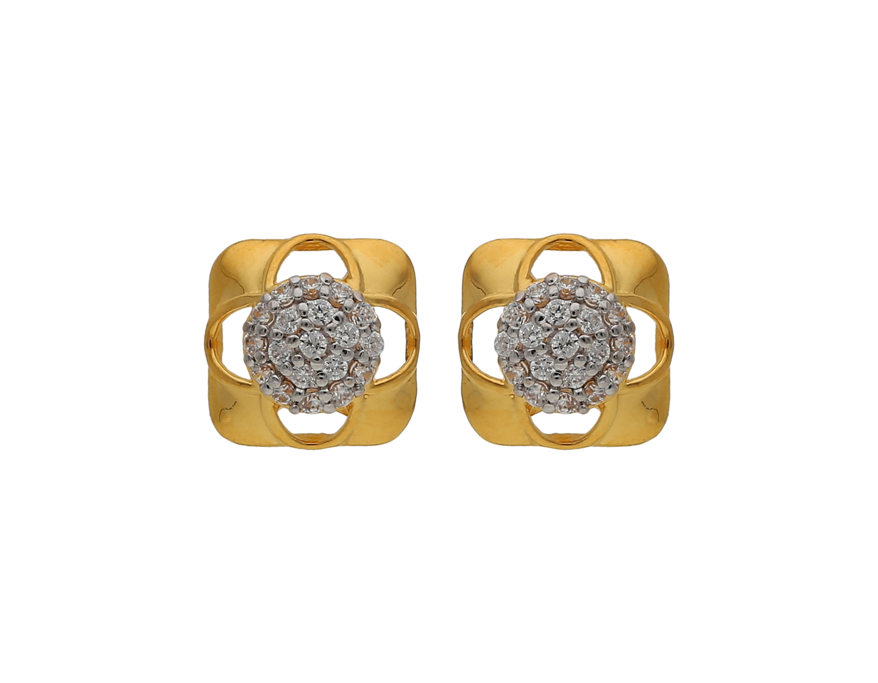 Sree Kumaran | FANCY CASTING GOLD STUD WITH WHITE STONE