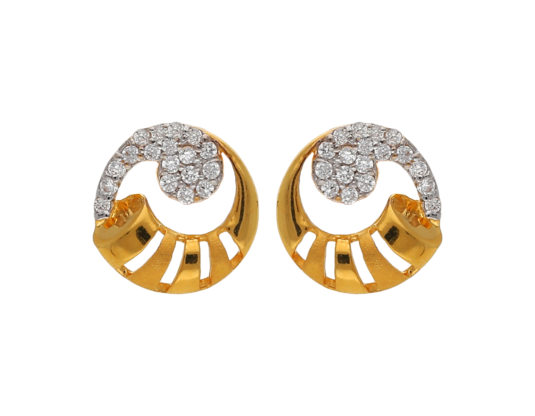 Sree Kumaran | CIRCULAR CASTING TRENDY WHITE STONE STUD