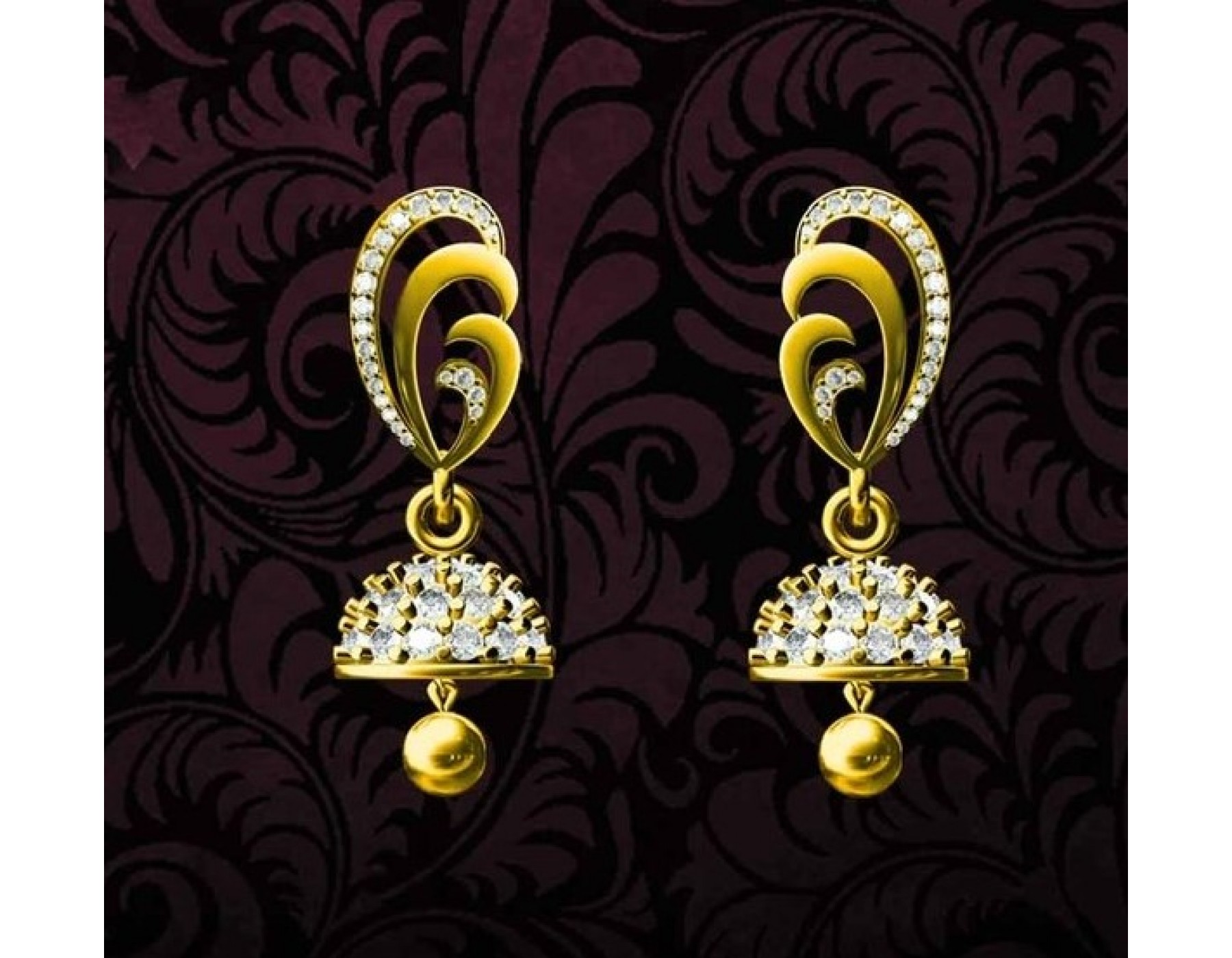 Sree Kumaran | Special Casting Designed White Stone Golden round ...