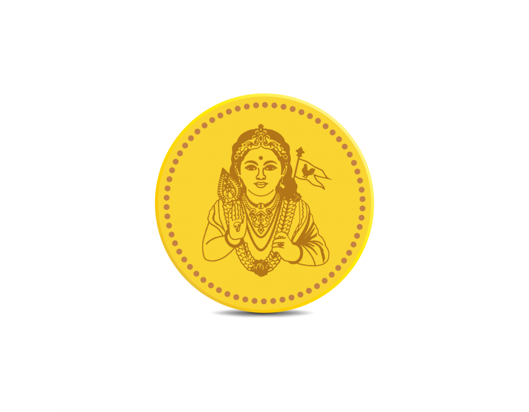 Sree Kumaran | 22 KT 8 GRM Divine Murugar Design Gold Coin -916